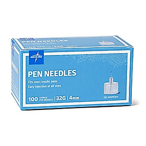 Medline - MPHPN324Z Insulin Pen Needles, 32 Gauge, 4 mm (Pack of 100), safe insulin dispensing for diabetics, compatible with multiple pen models