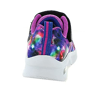 Skechers Kids Girls Microspec Max-Spiral Galaxy Sneaker, Black/Multi, 2 Little Kid
