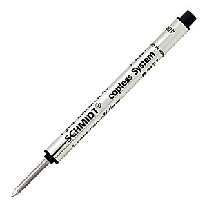 SCHMIDT P8127 Short Capless Rollerball Refill Medium Point 0.7mm, Black, 2 Pack Blister (SC58131)
