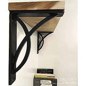 Ekena Millwork BKTM02X10X12TMI-CASE-4 Miller, 2"W x 10"D x 12"H, Powder Coated Black, 4 Piece