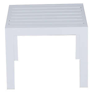 Elle Decor Paloma Outdoor Patio Furniture Collection in Weather-Resistant Metal Frame Patio, Side Table, White