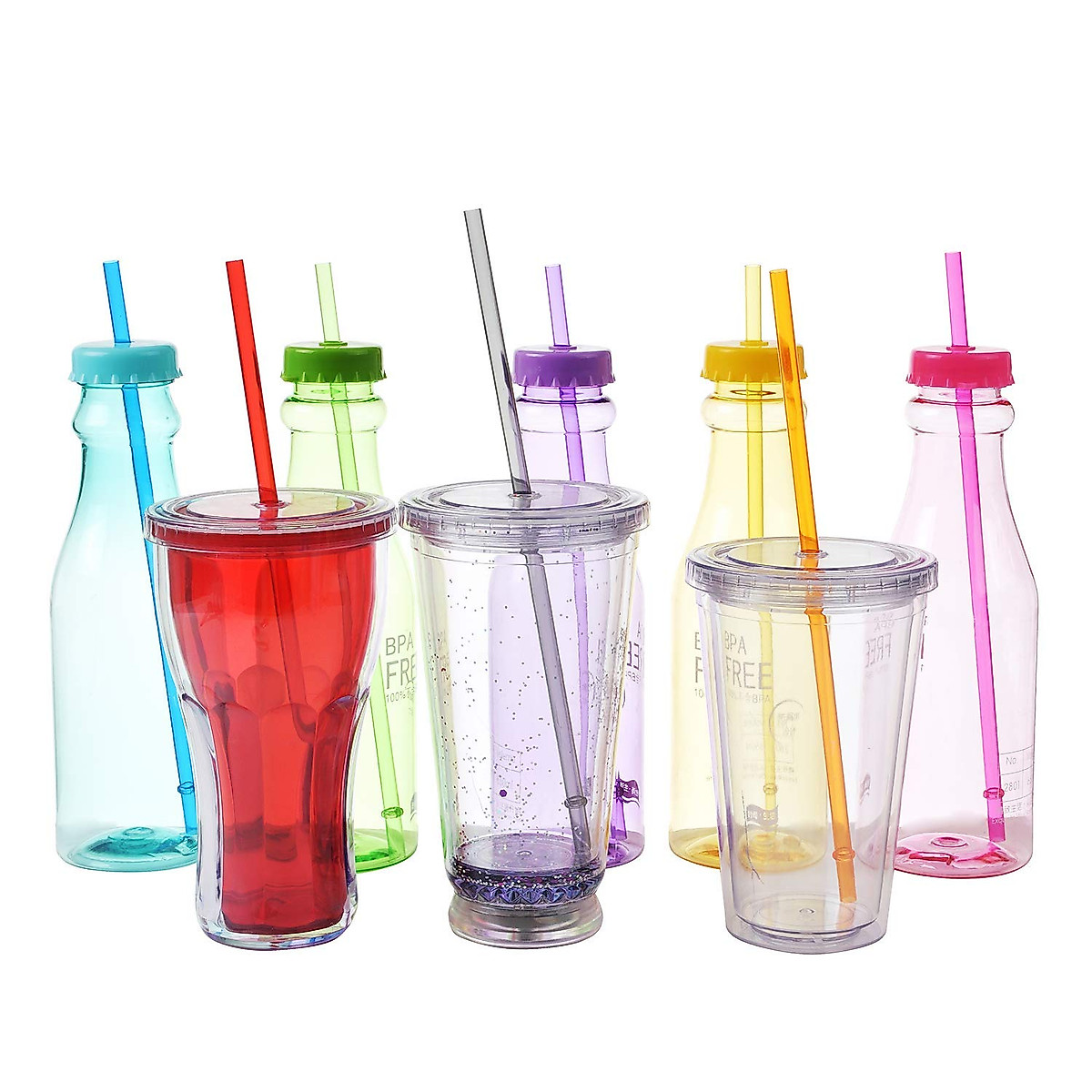 ALINK 10 Triatan Reusable Straws + 12 Reusable Boba Tea Straws
