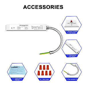 OSTEK 20W LED Emergency Driver 100-247V AC, 175V DC Rechargeable Emergency Light Backup Battery, UL Listed, 5-Year Warranty, Emergency Time 90 Min Power Suply for Panel Light, Linear Light (1-Pack)