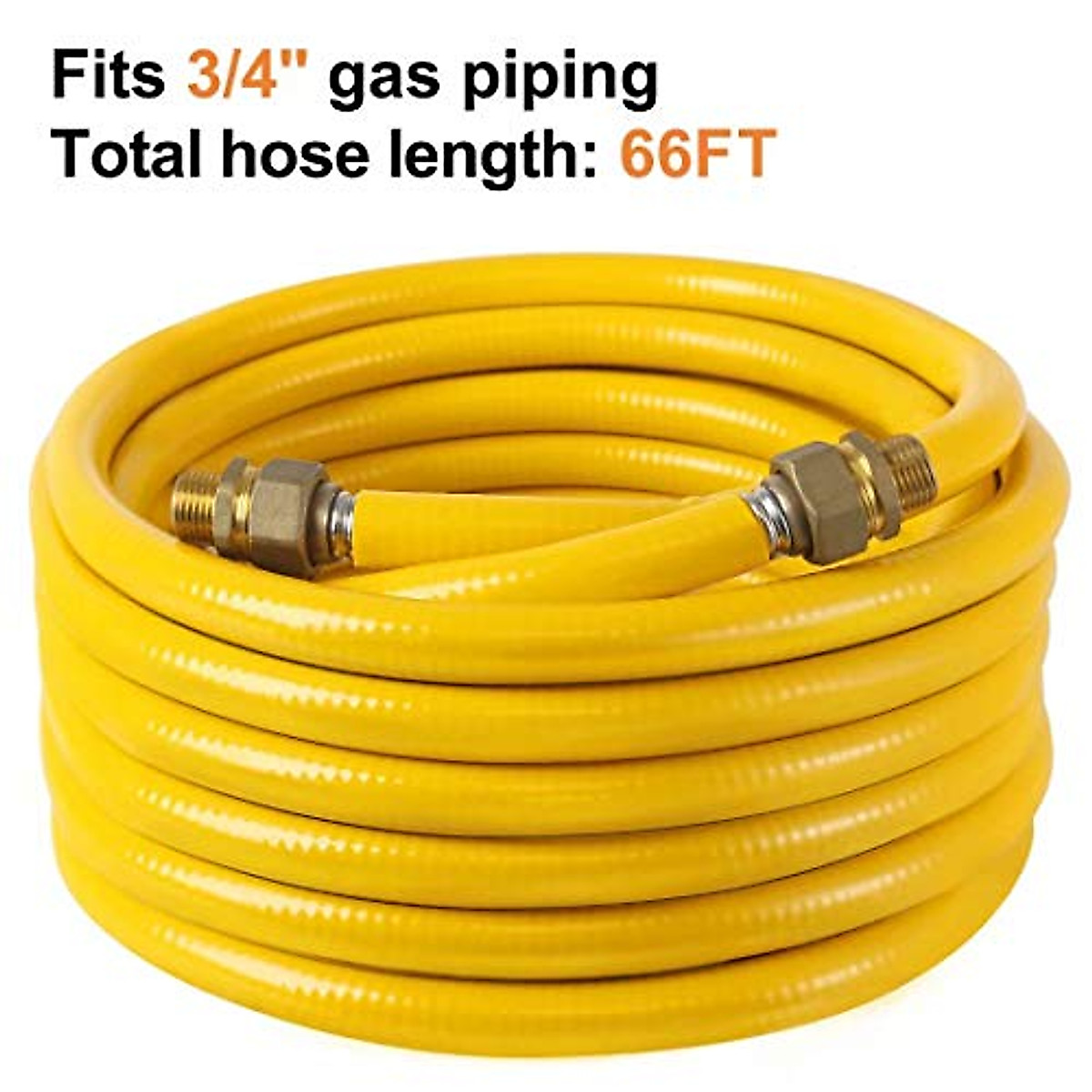 Best brose 3/4" Tubing Pipe KIT 70ft, Corrugated Stainless Steel Tubing with 2 Male Fittings (70)