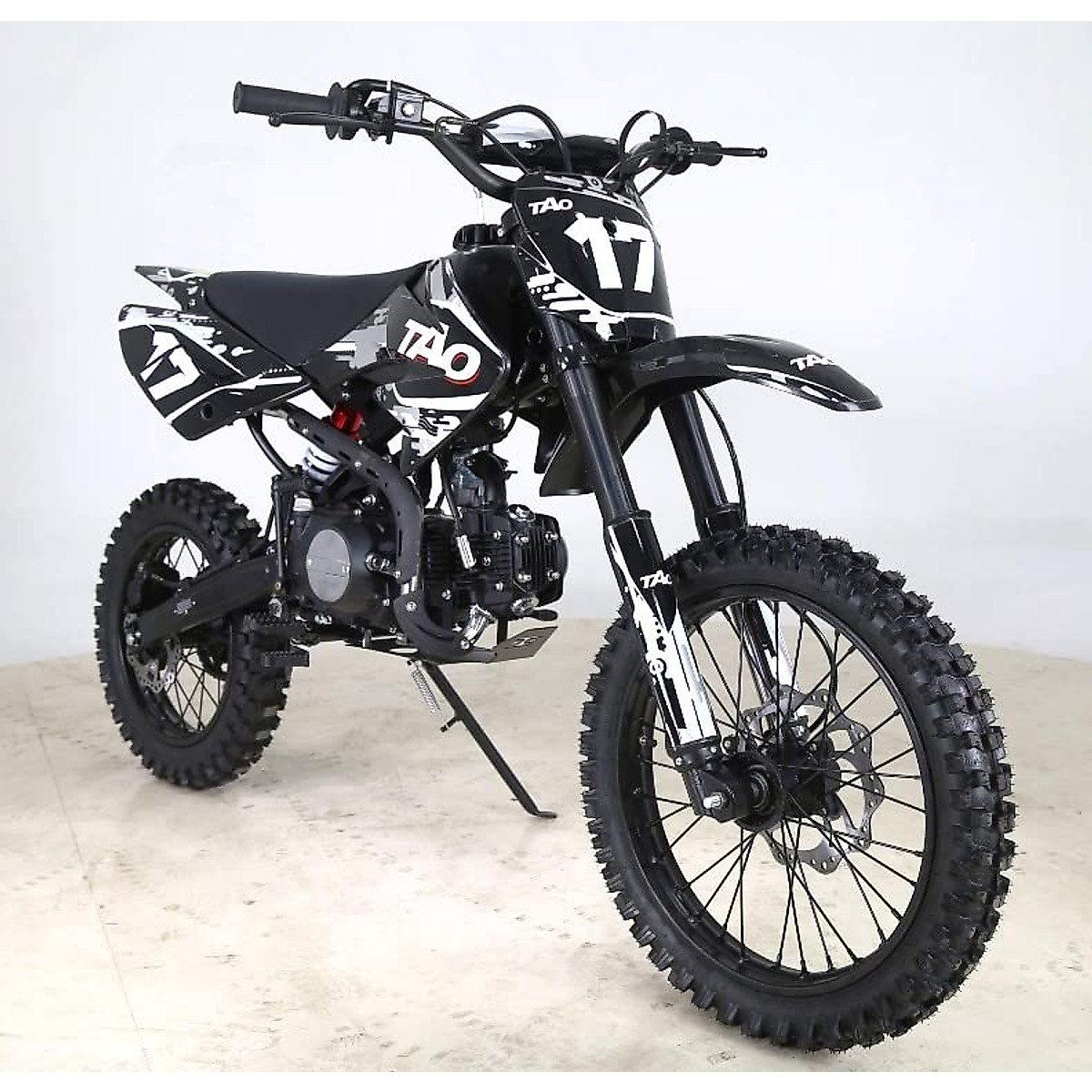 HHH TAO TAO 125cc DB-17 Adult Youth Kids Gas Dirtbike Pit Bike 17/14 inch Wheel (Black Color)