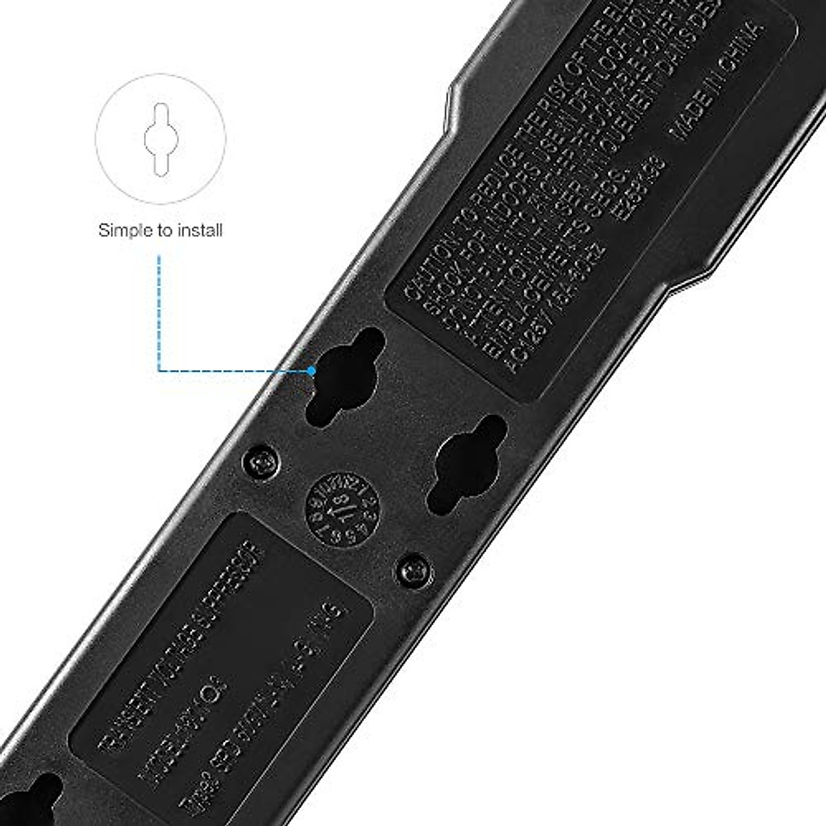 KMC 6-Outlet Surge Protector Power Strip 2-Pack, 900 Joules, 4-Foot Extension Cord, Overload Protection, Black