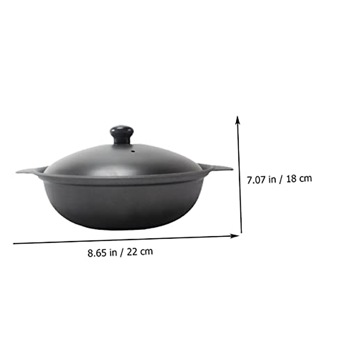 DOITOOL 3 Pcs Casserole Frying Pan with Lid Camp Oven Ceramic Stock Pot Iron Oven Pot Korean Stone Bowl Container with Lid Iron Pot with Lid Pot for Rice with Rice Small Iron Pot Pig Iron