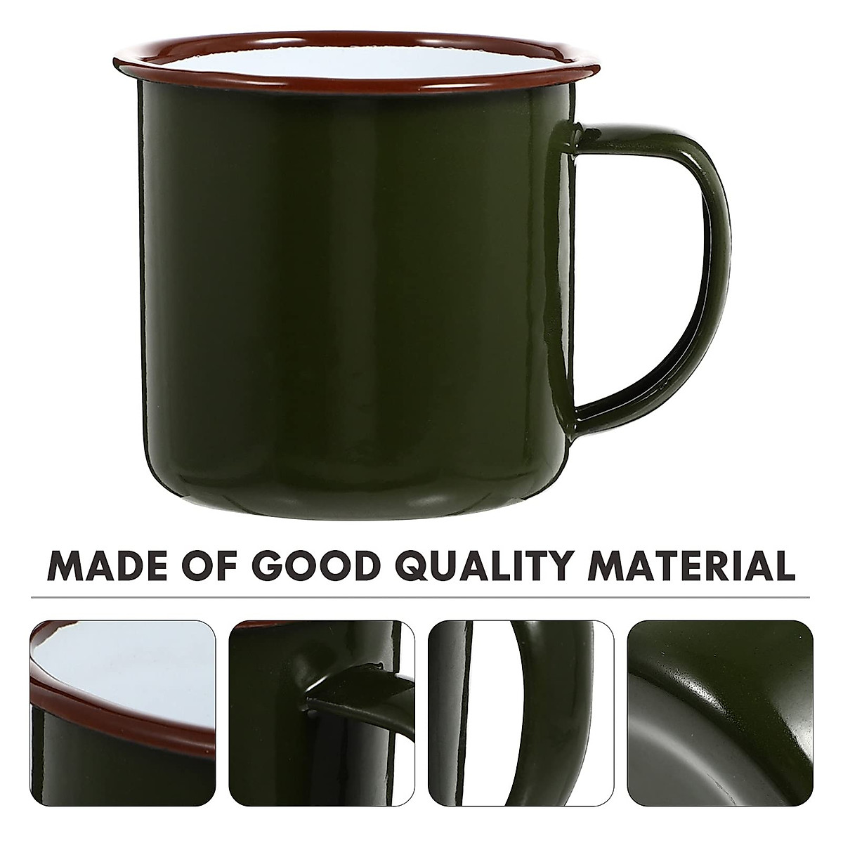 Hemoton Hiking Backpack Enamel Mug Cup Enamel Mug Vintage Iron Water Cup Small Tass Hot Pot Coffee Tin Mug Metal Camping Cup for Tea Beverage Whiskey Wine (Green) Hot Cocoa Mug Camping Gear