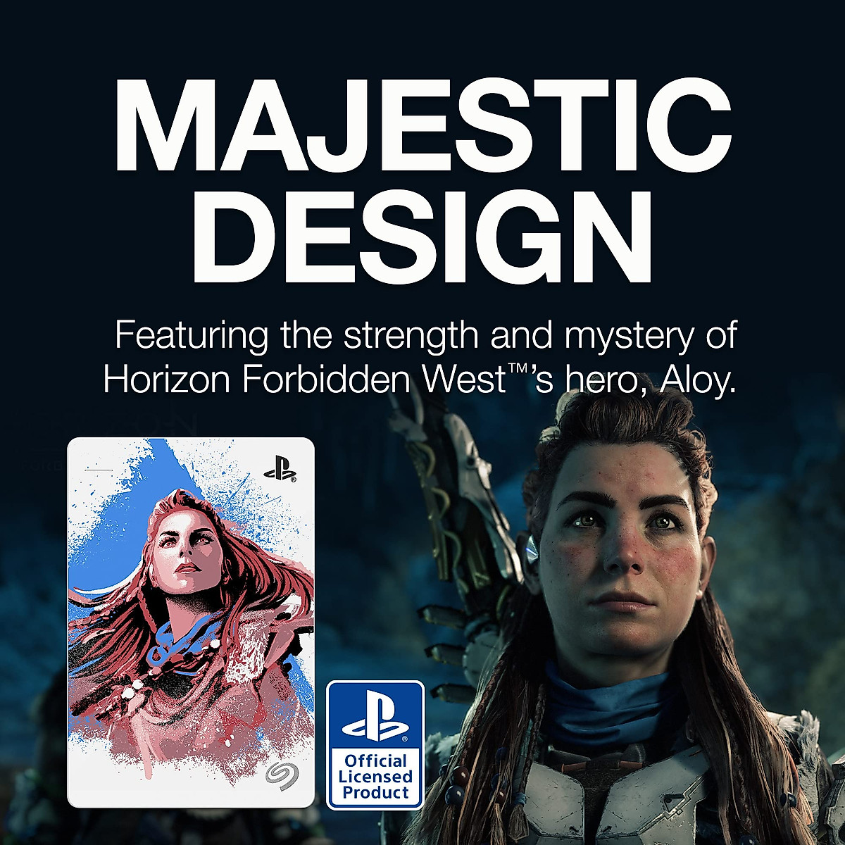 Seagate Horizon Forbidden West Limited Edition Game Drive for PlayStation Consoles, 2 TB, External Hard Drive - USB 3.2 Gen1, Officially-Licensed (STLM2000200)