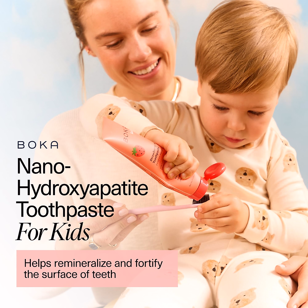 Boka Fluoride Free Toothpaste Nano Hydroxyapatite, Helps Remineralize, Appropriate for Sensitive Teeth, Whitening - for Adult, Kids Oral Care - Strawberry Mango Flavor, 4oz 1Pk - US Manufactured