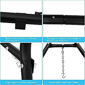 HAPPYGRILL Hammock Stand Adjustable 9 to 12 Feet Long Hammock Frame for Indoor Outdoor Patio Backyard