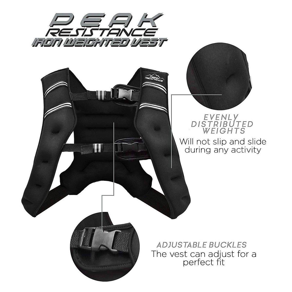 Aduro Sport Weighted Vest Workout Equipment, 4lbs/6lbs/12lbs/20lbs/25lbs Body Weight Vest for Men, Women, Kids (20 Pounds (9.07 KG))