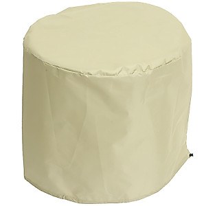 Yardwe Round Patio Table Cover Furniture Cover Outdoor Coffee Table Covers Tea Table Covers, 17.6 x 18.4 Inches