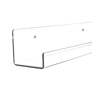 Jusalpha Acrylic Glass Floating Wall Ledges and Display Shelves - Photo Ledge or Nursery/Kids' Wall Bookshelf, 04, 17 Inches