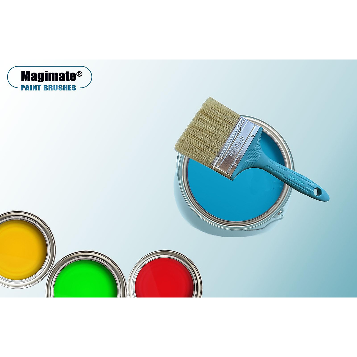 Magimate Stain Brush Set 1-inch 2-inch 3-inch and 4-inch Assortment, Bristle Paint Brush, Natural Bristle Blended with Synthetic, Chip Paint Brush Variety Staining Brushes Pack of Four