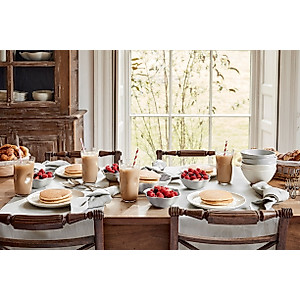 Portmeirion Sophie Conran Arbor Organic Shape Stoneware All Purpose Bowls 6 Inch Set of 4 - Dishwasher & Microwave Safe for Serving Cereal, Soup, Salad, Rice, Snacks & More (Creamy White)