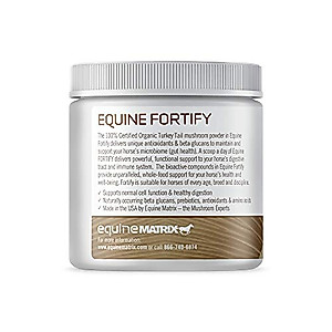 Mushroom Matrix Equine Turkey Tail Mushroom Supplement, Fortify, 30 Servings, Holistic Immune Support for Horses, 300 Grams, Organic, Product of USA
