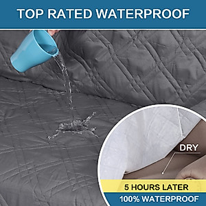 H.VERSAILTEX 100% Waterproof Recliner Chair Cover Oversized Reclining Slipcovers Washable Lazy boy Recliner Chair Cover Non Slip Furniture Protector for Kids, Pets (Oversized Recliner, Grey)