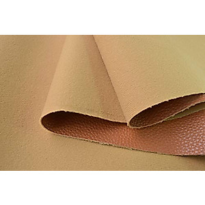 Wento 0.9mm Thick 2 Yards Sofa Lychee Skin Camel Faux Leather Fabric Wearproof PU Leather for Furniture Car Seat Upholster Pleather for Furniture Cover(#8,2 Yards)