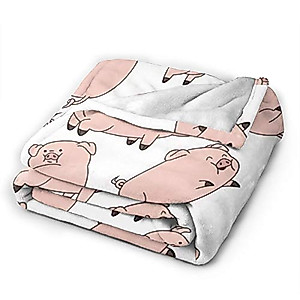 DIYAB Gravity Falls Pig Flannel Fleece Blanket Warm Bed Blankets for Couch Sofa Bed Traveling 50 x 40 Inch/127 x 102 cm