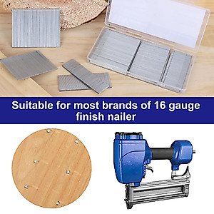 HW HAMWOO 16 Gauge by 1 to 2-1/2 in Multi-Pack Finish Nails,1200-Pack Including 1"- 300;1-1/4"- 300; 2"- 300; 2-1/2"- 300,Suitable for Most Brand of 16 Gauge Pneumatic and Electric Brad Nailer