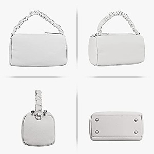 FUKUYIN Genuine Leather Purses and Handbags for Women - Crossbody Shoulder Bag Top Handle Hobo Tote Handbag (White)