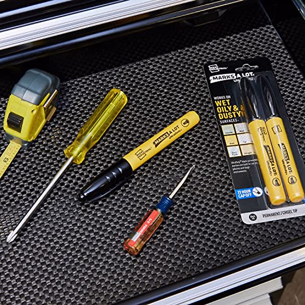 AVERY Marks A Lot UltraDuty Permanent Markers, Chisel Tip, Water Resistant, 2 Black Industrial Markers (29846)