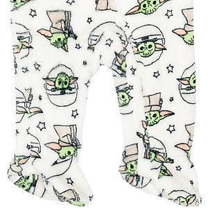 STAR WARS The Mandalorian The Child Newborn Baby Boys Zip Up Sleep N' Play White 3-6 Months