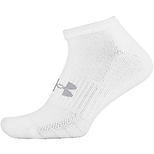 Under Armour Adult Training Cotton No Show Socks, Multipairs , White (6-Pairs) , Large