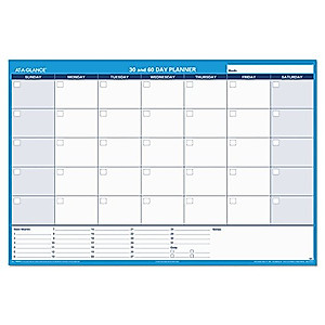at-A-Glance PM33328 30/60-Day Undated Horizontal Erasable Wall Planner 48 x 32 White/Blue
