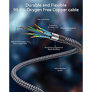 VESA Certified DisplayPort Cable 1.4, Maxonar 8K 4ft/1.2M DP Cable Cord (8K@60Hz, 4K@144Hz, 1080P@240Hz) Display Port HBR3 32.4Gbps, HDCP 2.2 for Odyssey G9 CHG90, PC, Laptop, TV Gaming Monitor - Grey
