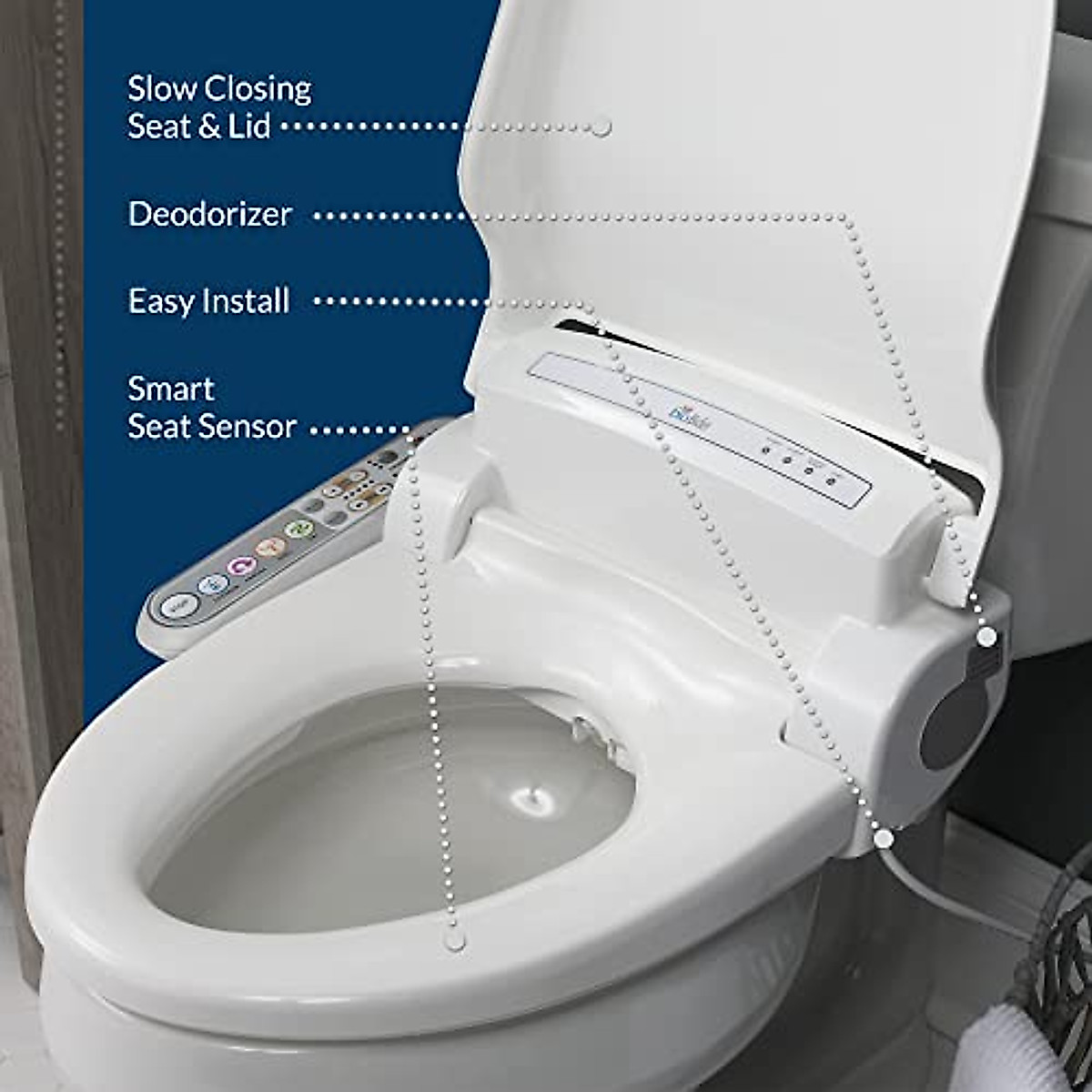 Bio Bidet by Bemis BB-800 Bidet Toilet Seat, Adjustable Warm Water, Elongated, White