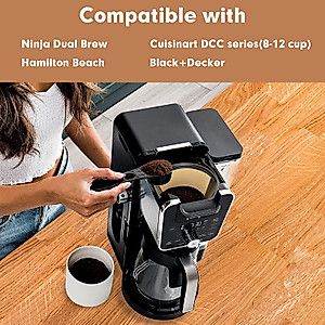 Gold Coffee filter - Permanent Reusable #4 Cone Shape metal Coffee Filter Compatible with Ninja CFP301 CFP201 Coffee Accessories - Cone Shape Coffee Filter 4 - 1PCs