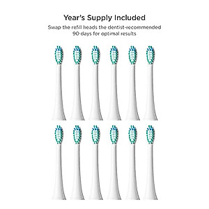 Soniclean Pro 4800 Electric Toothbrush for Adults with 12 Toothbrush Heads, Rechargeable Toothbrush, Automatic Toothbrush, Soft Bristle Toothbrush, White