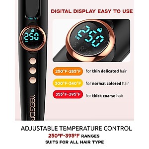 YEEGOR 3-4 Inch Tourmaline Ceramic Hair Iron for Short Hair - Smart Capsule Round Display, 30S Instant Heating, Precise Temperature Control, International Voltage Compatible