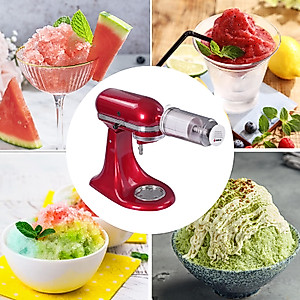 Gdrtwwh Shaver Ice Attachment for KitchenAid Stand Mixer-Ice Shaver and Snow Cone Attachment for Kitchenaid Stand Mixer,BPA Free（8pcs Ice Mold Includ)