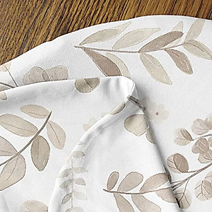 Sweet Jojo Designs Floral Leaf Nursing Pillow Cover Breastfeeding Pillowcase for Newborn Infant Bottle Breast Feeding Pillow NOT Included Ivory Beige Taupe Gender Neutral Boho Bohemian Botanical Leaf