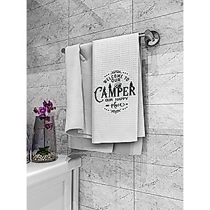 Dibor Welcome to Our Camper Camping Kitchen Towels Dish Towels Dishcloth,Woodland RV Trailer Decorative Absorbent Drying Cloth Hand Towels Tea Towels for Bathroom Kitchen,Campers Gifts