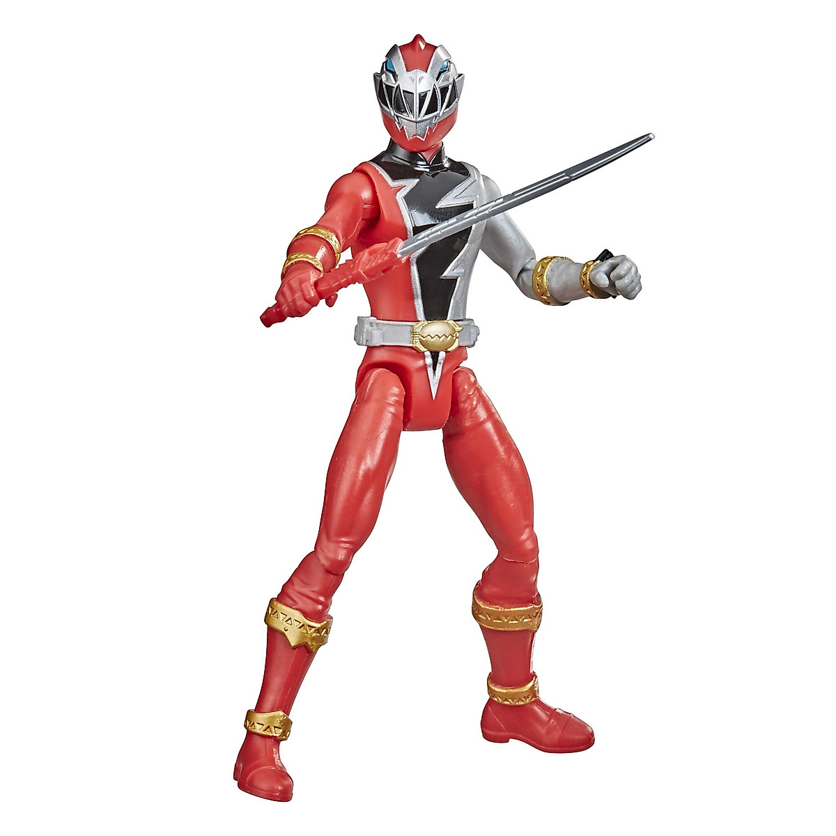 Power Rangers Dino Fury Red Ranger 6-Inch Action Figure Toy Inspired by TV Show with Dino Fury Key and Dino-Themed Accessory for Ages 4 and Up