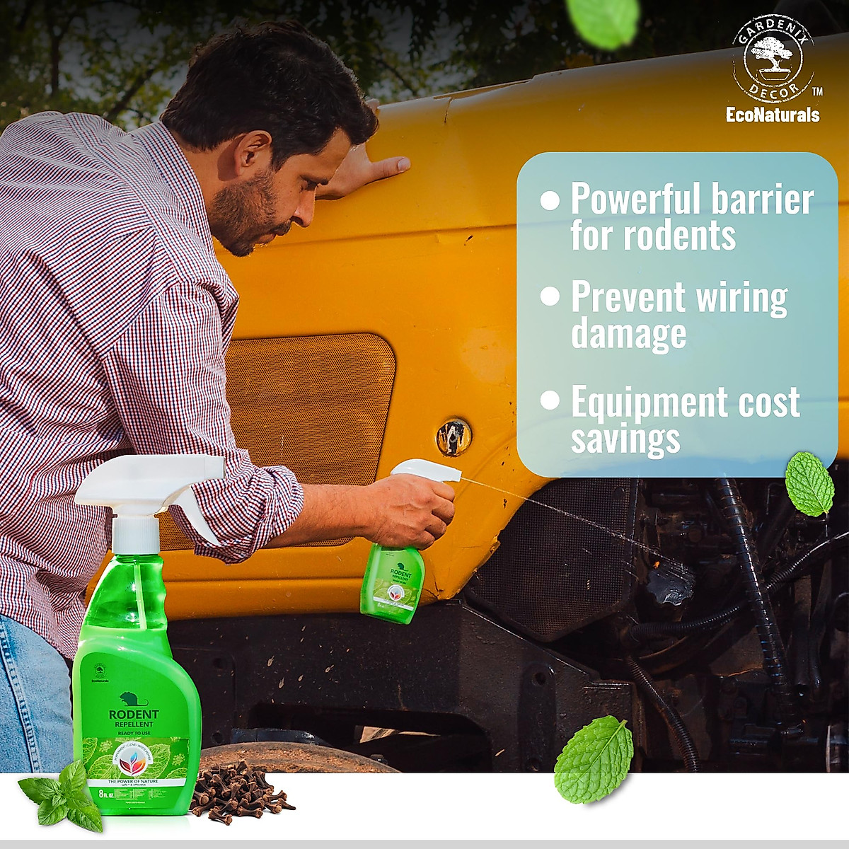 All Natural Peppermint Oil Spray, Non-Toxic Rat Repellent to Repel Mice and Rats, Rodent Repellent Spray - 8oz Ready to Use