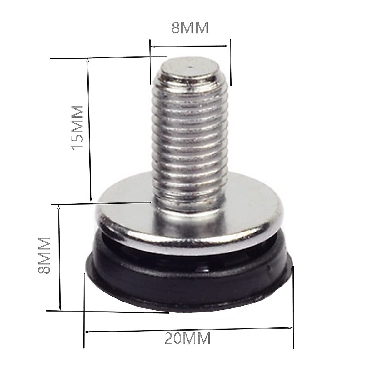 WIROJ Hex Head Crank Arm Bolts 8mm x 15mm, Pack of 6