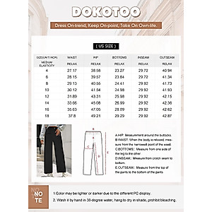 Dokotoo Cargo Pants Women Womens Pants Wide Leg High Waisted Jeans Pants White Work Slacks Dress Pants 2025 Trendy Outfits Spring Fashion Clothes Clothing Womens Trousers Casual Teacher Pants Palazzo