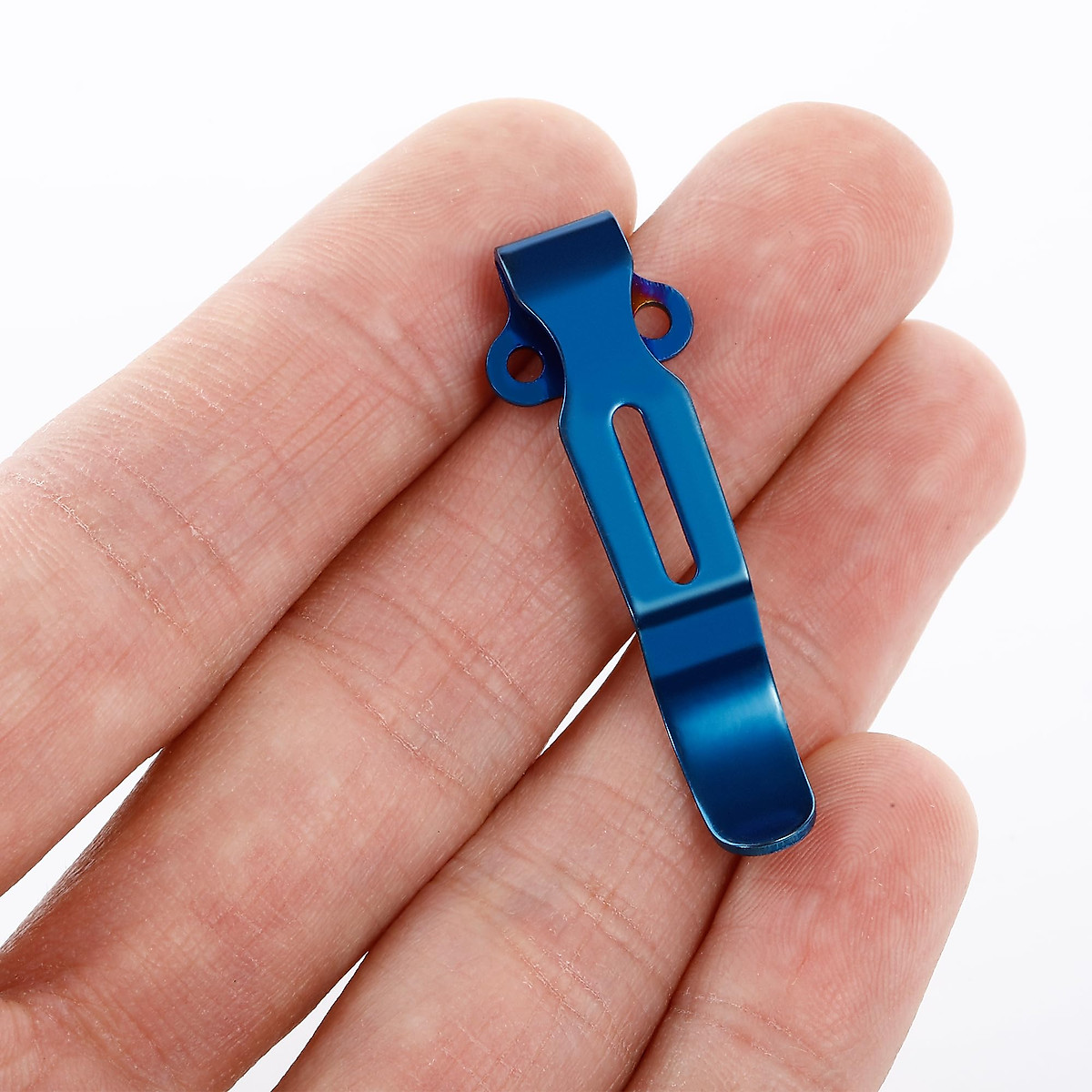 Deep Carry Pocket Clips with 2 Pieces Screws, Stainless Steel Pocket Knife Clip Replacement for Benchmade Bugout 535 and More, Anodized Finish (Blue)