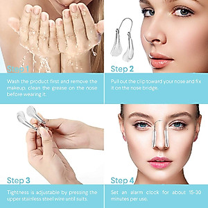 AMIJEAL Nose Shaper Clip Pain-Free Nose Bridge Straightener Corrector Soft Silicone Nose Slimmer Rhinoplasty Device Nose Up Lifting Clip Beauty Tools