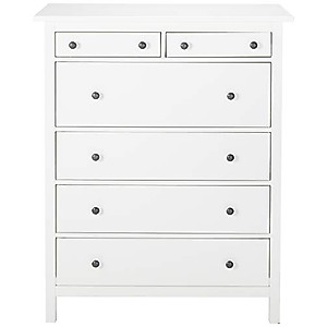 ikeaa IKEA HEMNES 6-Drawer Chest, White Stain ,