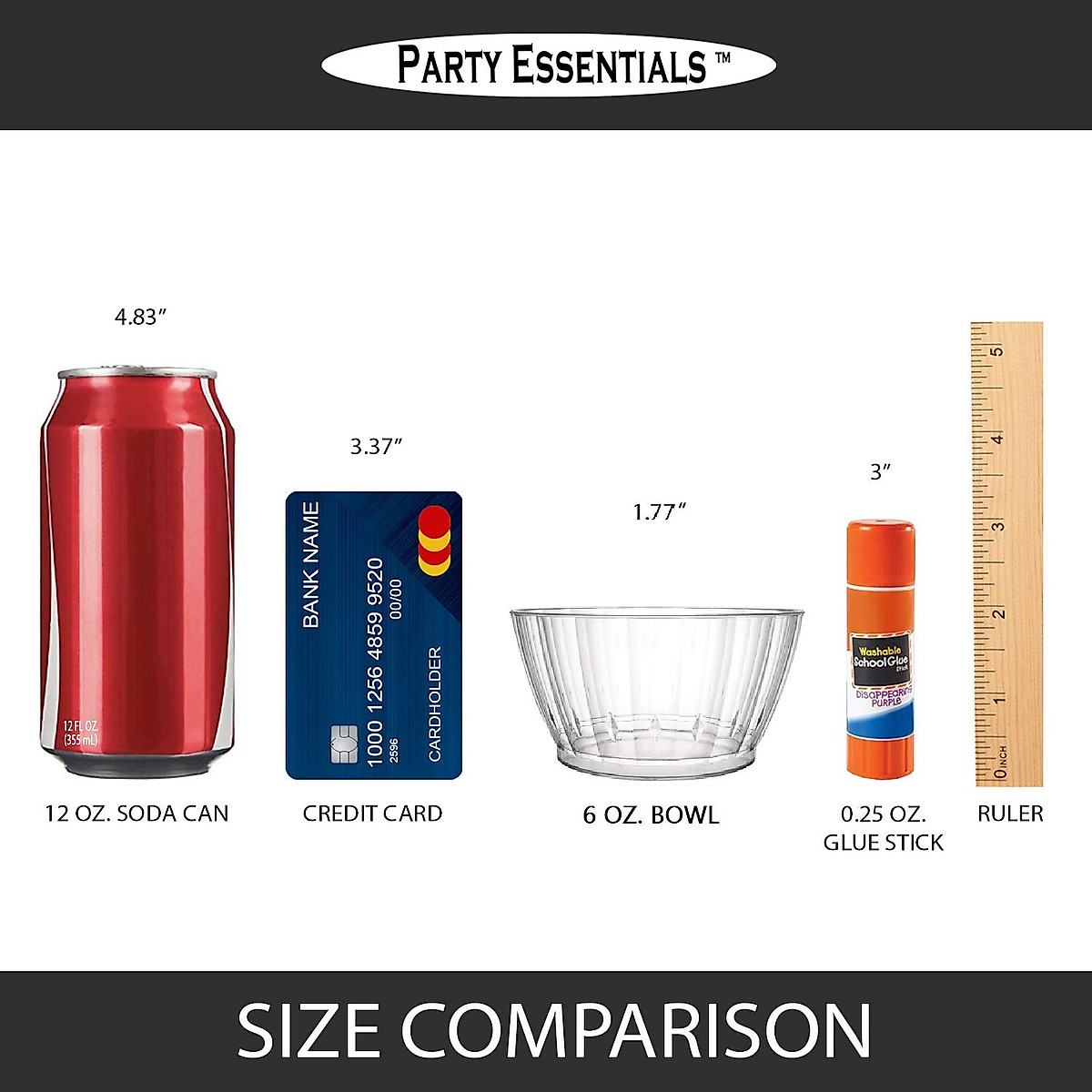 Party Essentials Deluxe/Elegance Quality Plastic 6-Ounce Fruit/Nut/Dessert Bowls, Clear, 20 Count