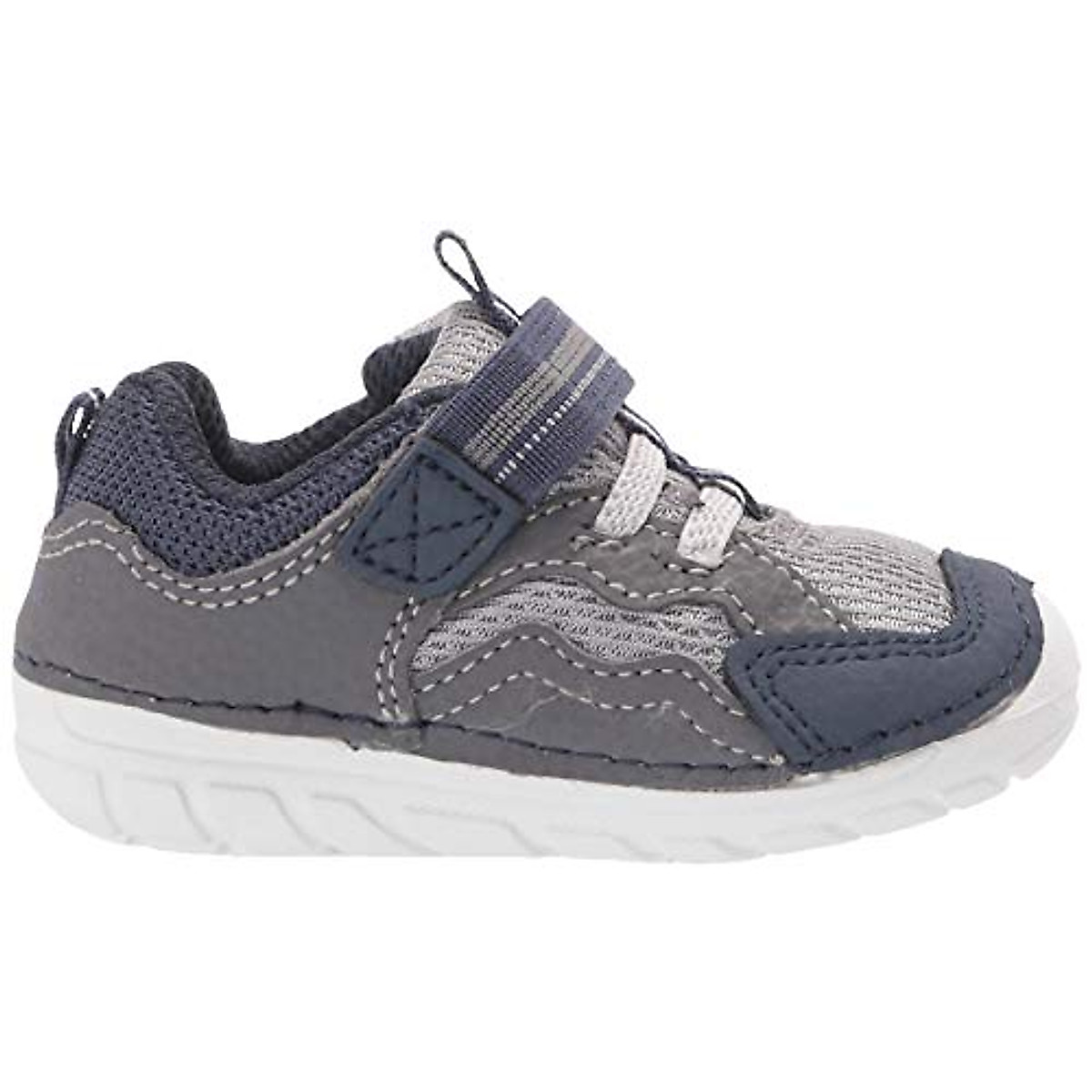 Stride Rite baby boys Soft Motion Kylo Sneaker, Navy/Gray, 6 Wide Toddler US