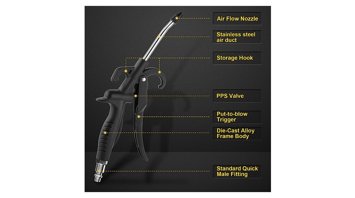 High Volume Air Blow Gun - Durable for Industry & Home Use