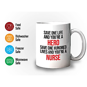 Bubble Hugs Nurse Coffee Mug 11oz White - Save one and you’re - Labor Clinical Certified Nursing Assistant Surgical Emergency Oncology Practitioner
