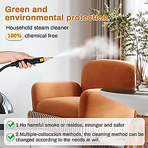 2500W High Pressure Steam Cleaner, Handheld Steam Cleaner Machine with 6 Brush Heads High Temperature Fast Heating Steamer Cleaners for Home Use, Car Detailing, Kitchen, Bathroom, Furniture,Etc.